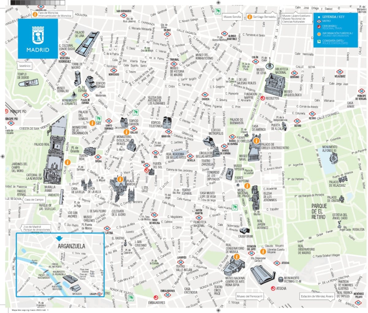 Mapas y planos turísticos de Madrid